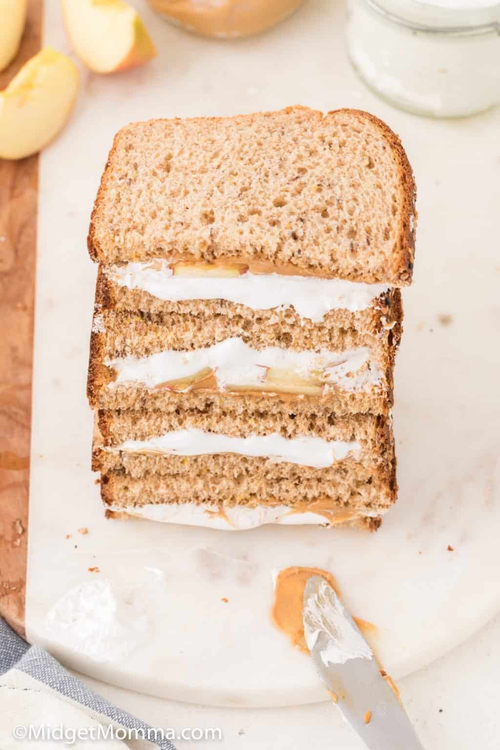 Fluffernutter Sandwich - Peanut Butter and Marshmallow Fluff Sandwich