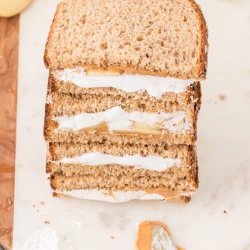 Fluffernutter Sandwich - Peanut Butter and Marshmallow Fluff Sandwich