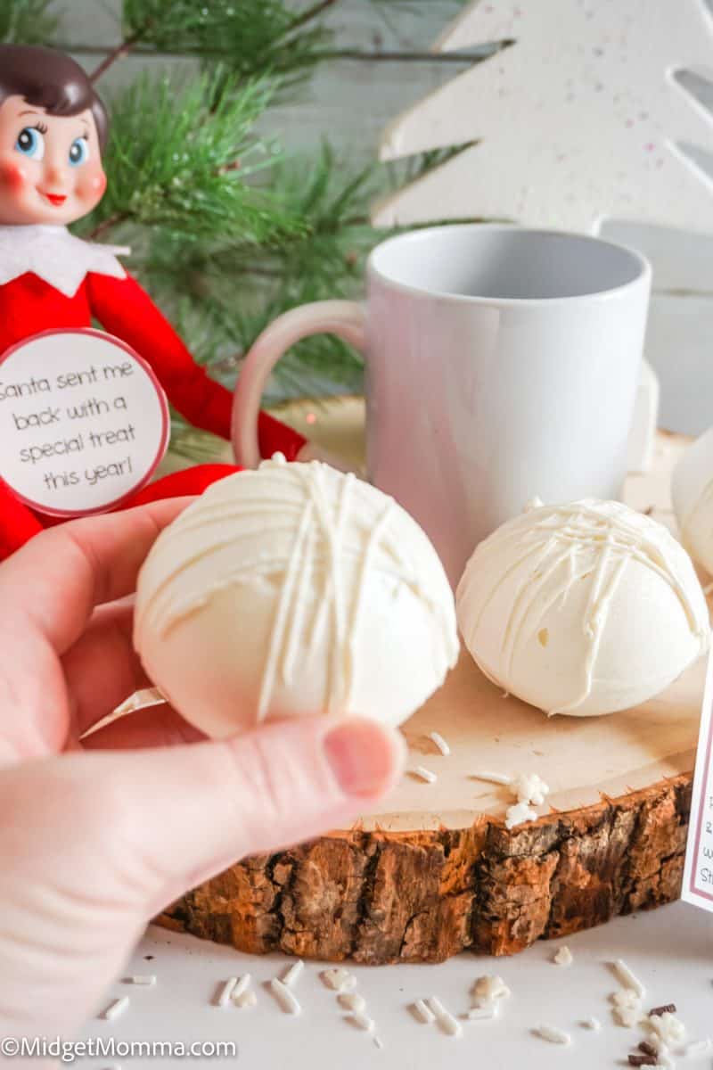 Snowball Hot Cocoa Bombs + Printable Instruction Card & Tag!