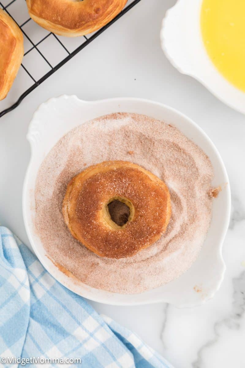 Cinnamon Sugar Air Fryer Donuts Recipe (Made with Canned biscuits)