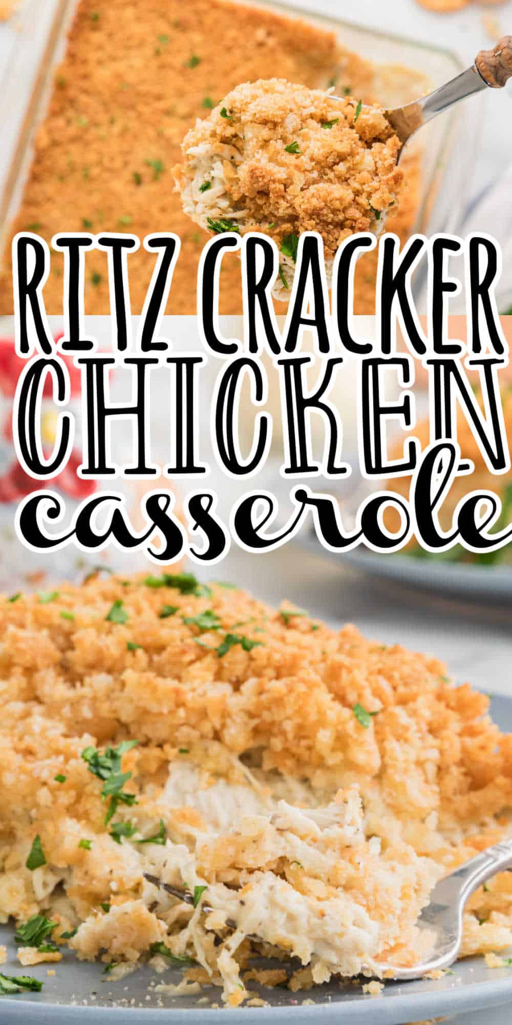 Creamy Ritz Cracker Chicken Casserole • MidgetMomma