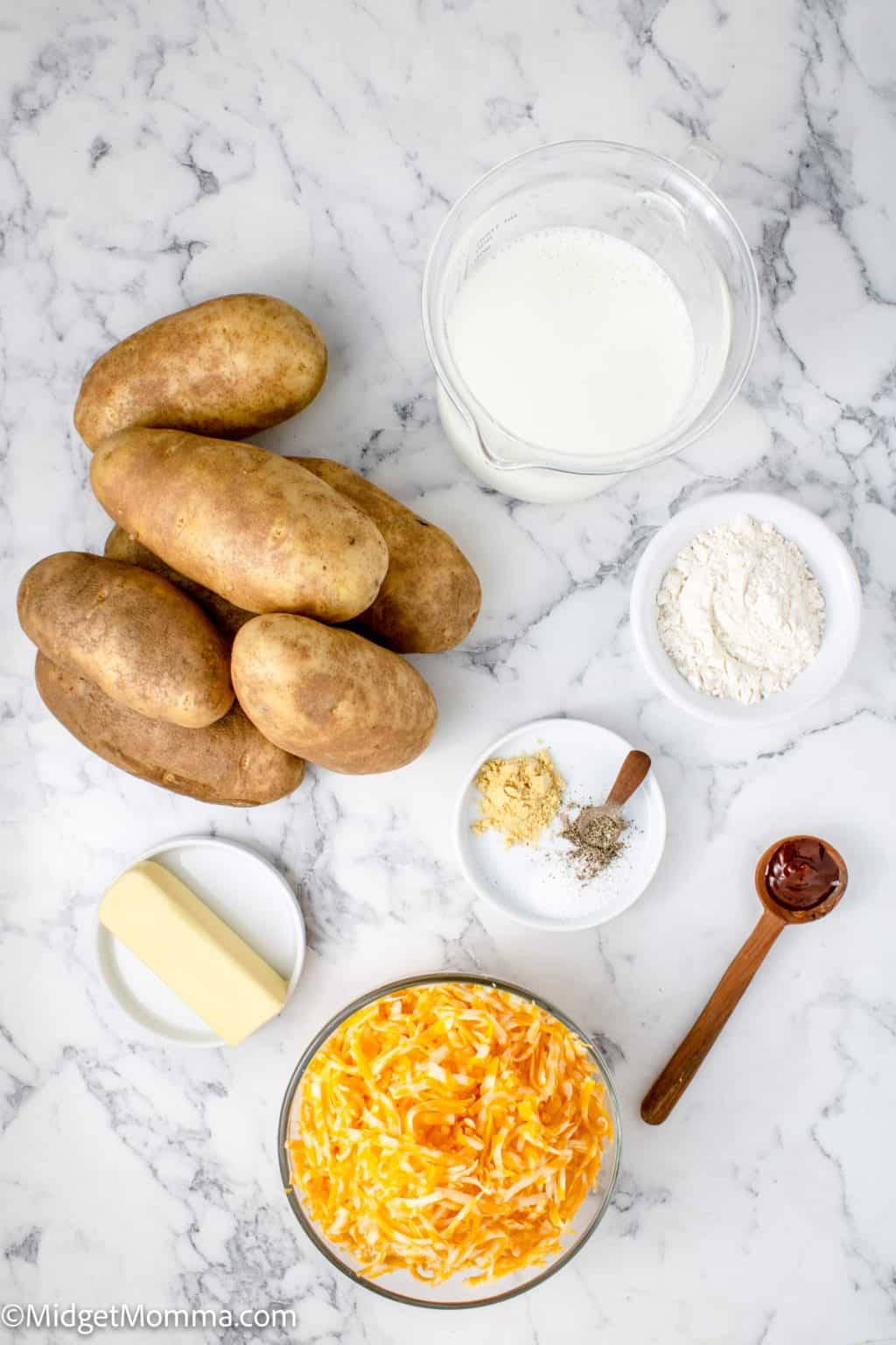 Creamy Scalloped Potatoes with Cheese • MidgetMomma