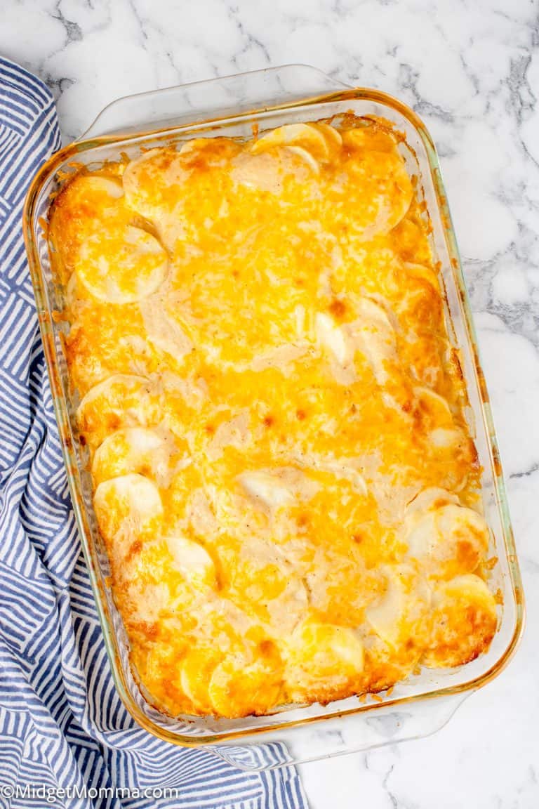 Creamy Scalloped Potatoes with Cheese • MidgetMomma