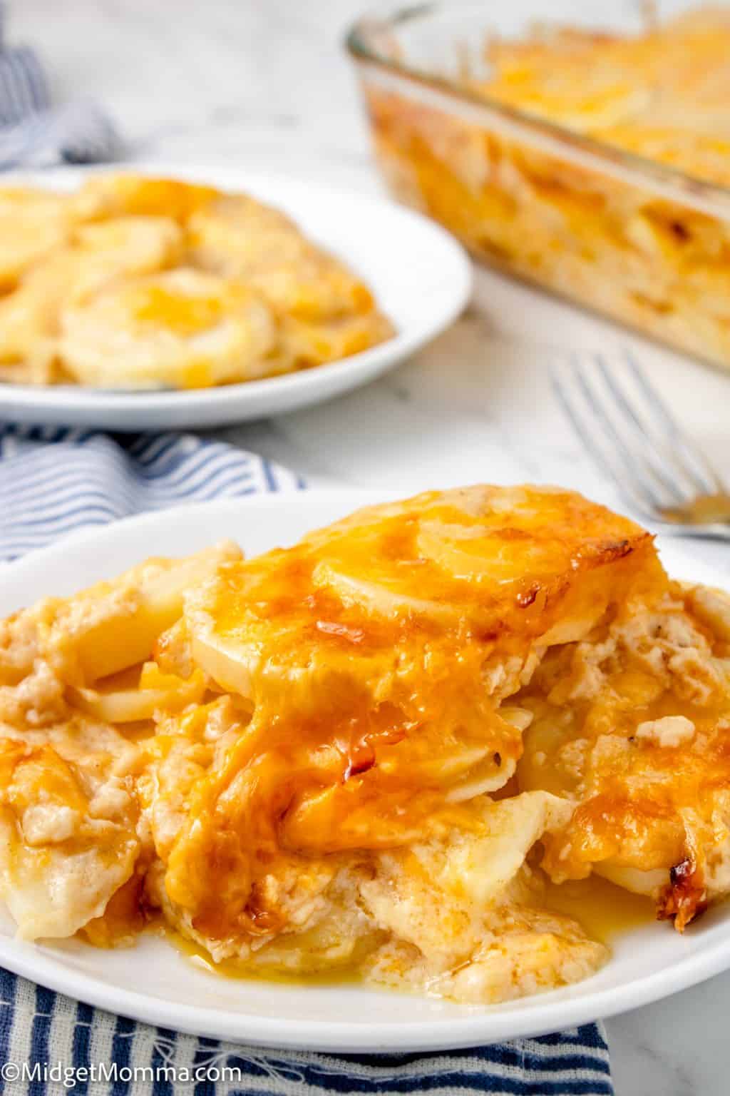 Creamy Scalloped Potatoes with Cheese • MidgetMomma