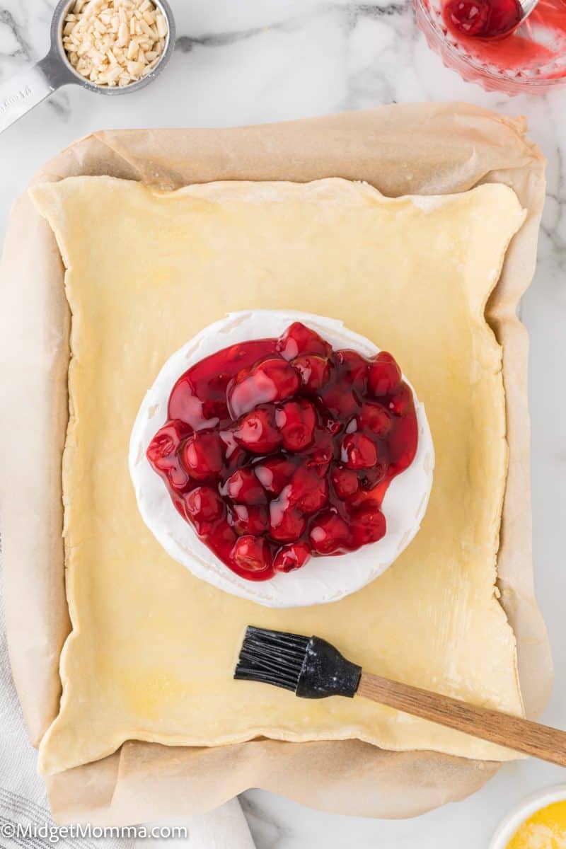 Cherry Baked Brie in Puff Pastry Recipe • MidgetMomma