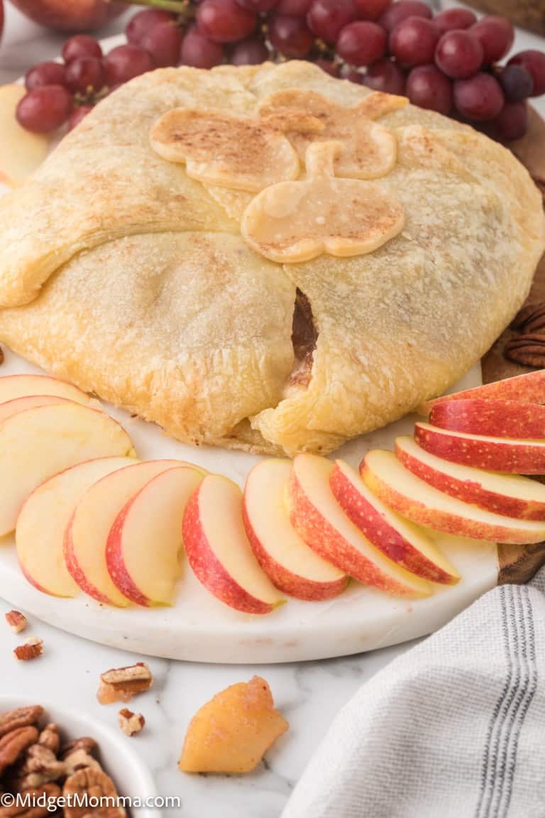 Puff Pastry Baked Brie with Apples • MidgetMomma