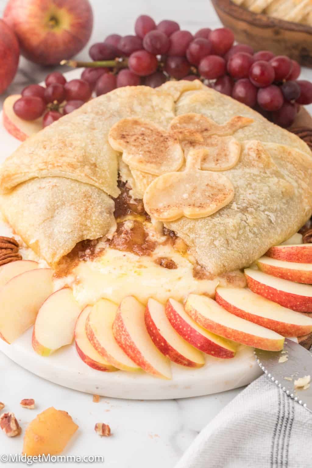 Puff Pastry Baked Brie with Apples • MidgetMomma
