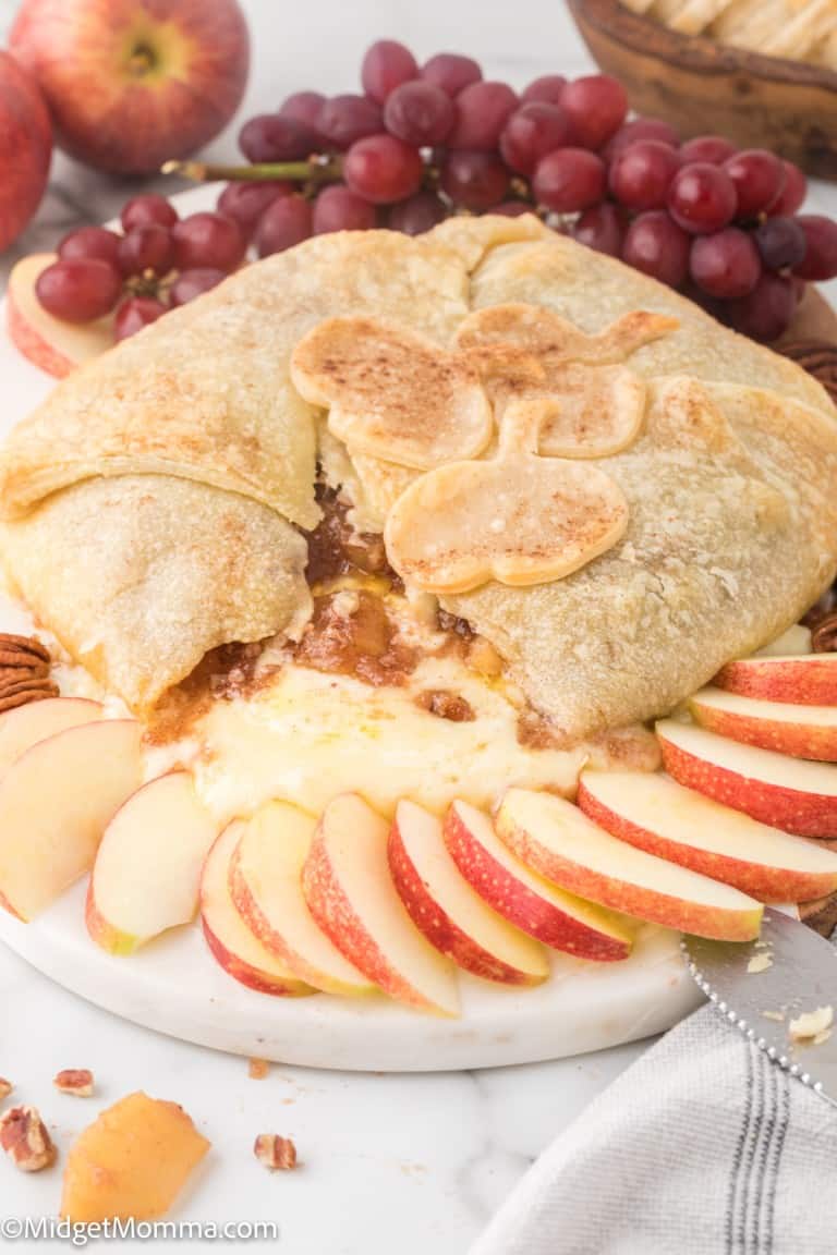 Puff Pastry Baked Brie with Apples • MidgetMomma