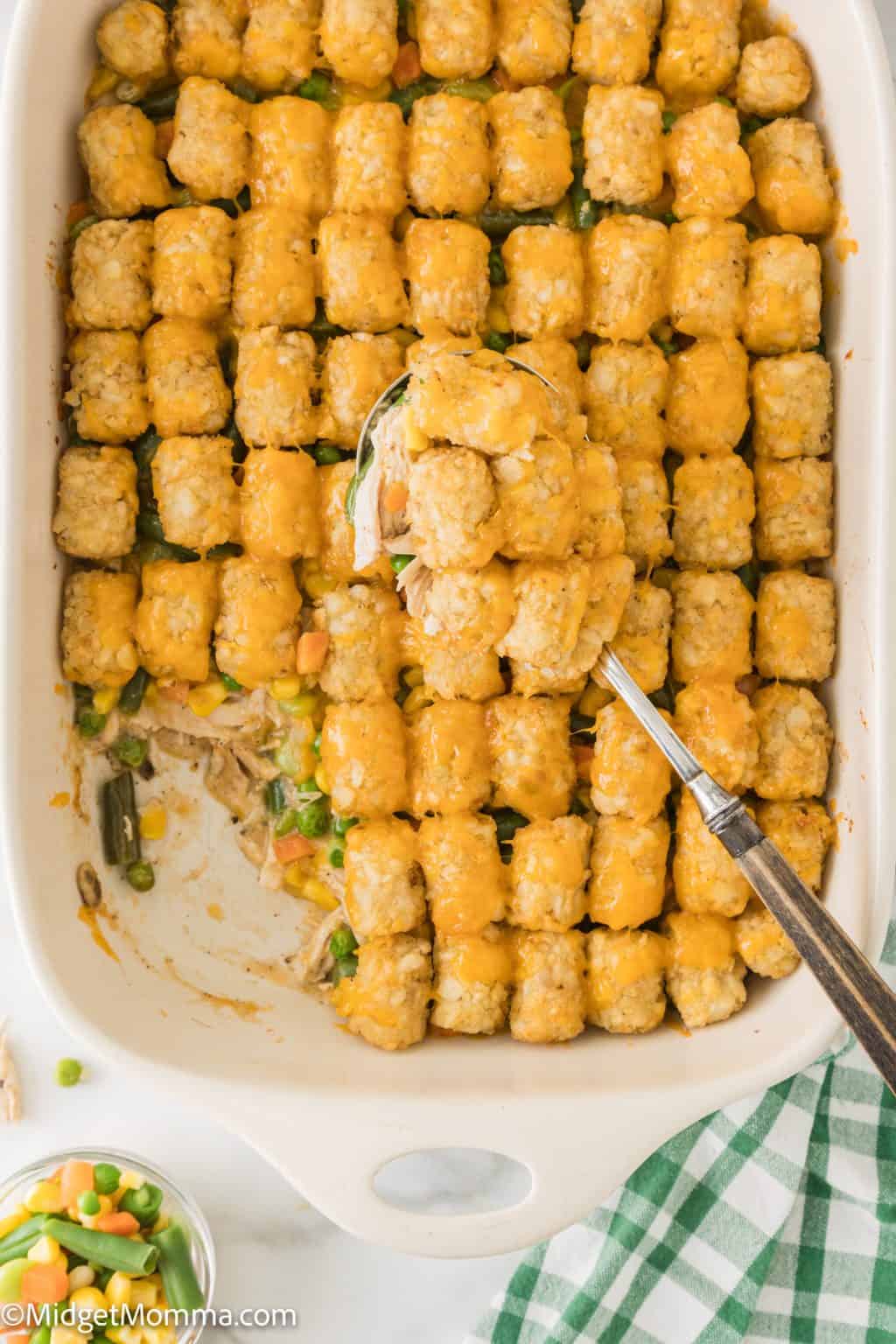 Cheesy Chicken Tater Tot Casserole Recipe • MidgetMomma