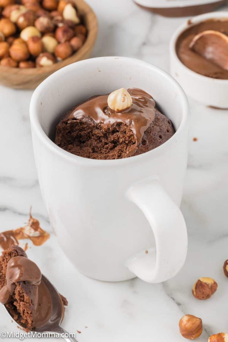 Nutella Mug Cake Recipe (Microwave Mug Cake) • MidgetMomma
