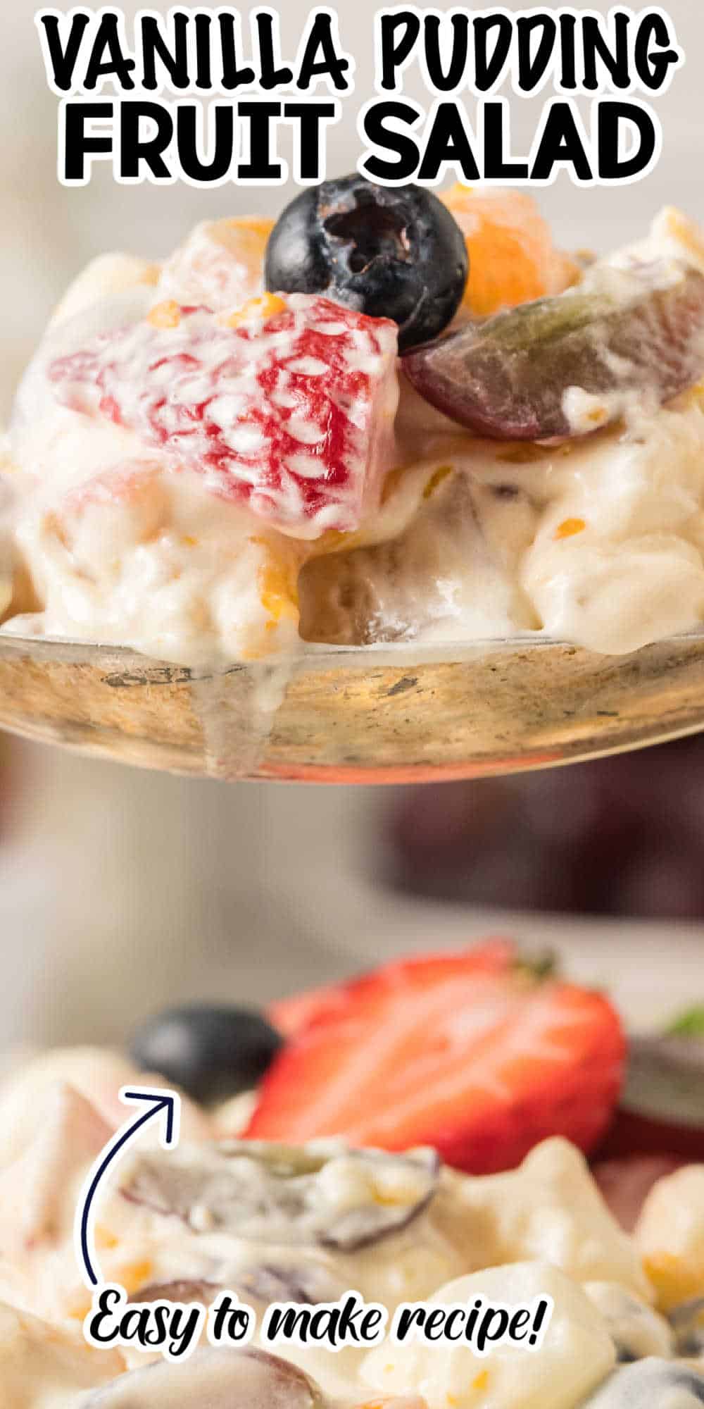 Creamy Vanilla Pudding Fruit Salad Recipe • MidgetMomma