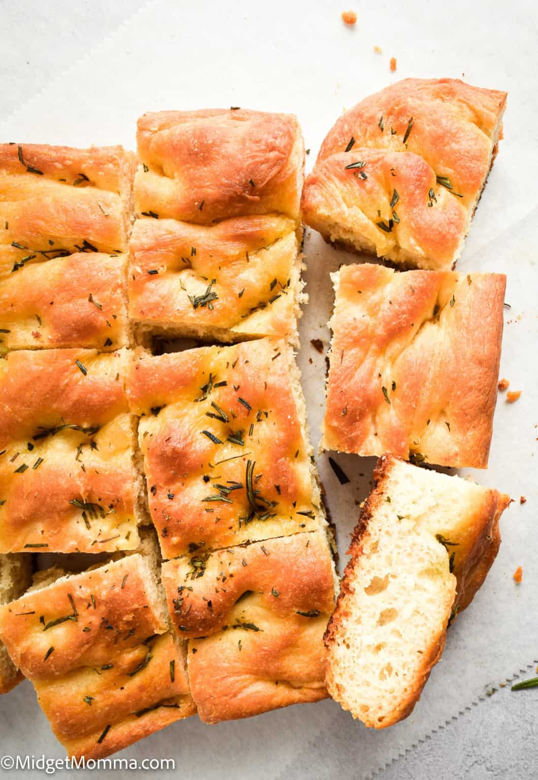 Easy Focaccia Bread Recipe with Rosemary and Sea Salt • MidgetMomma