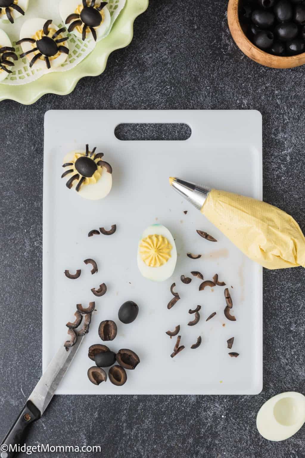 Spooky Spider Halloween Deviled Eggs Recipe • MidgetMomma