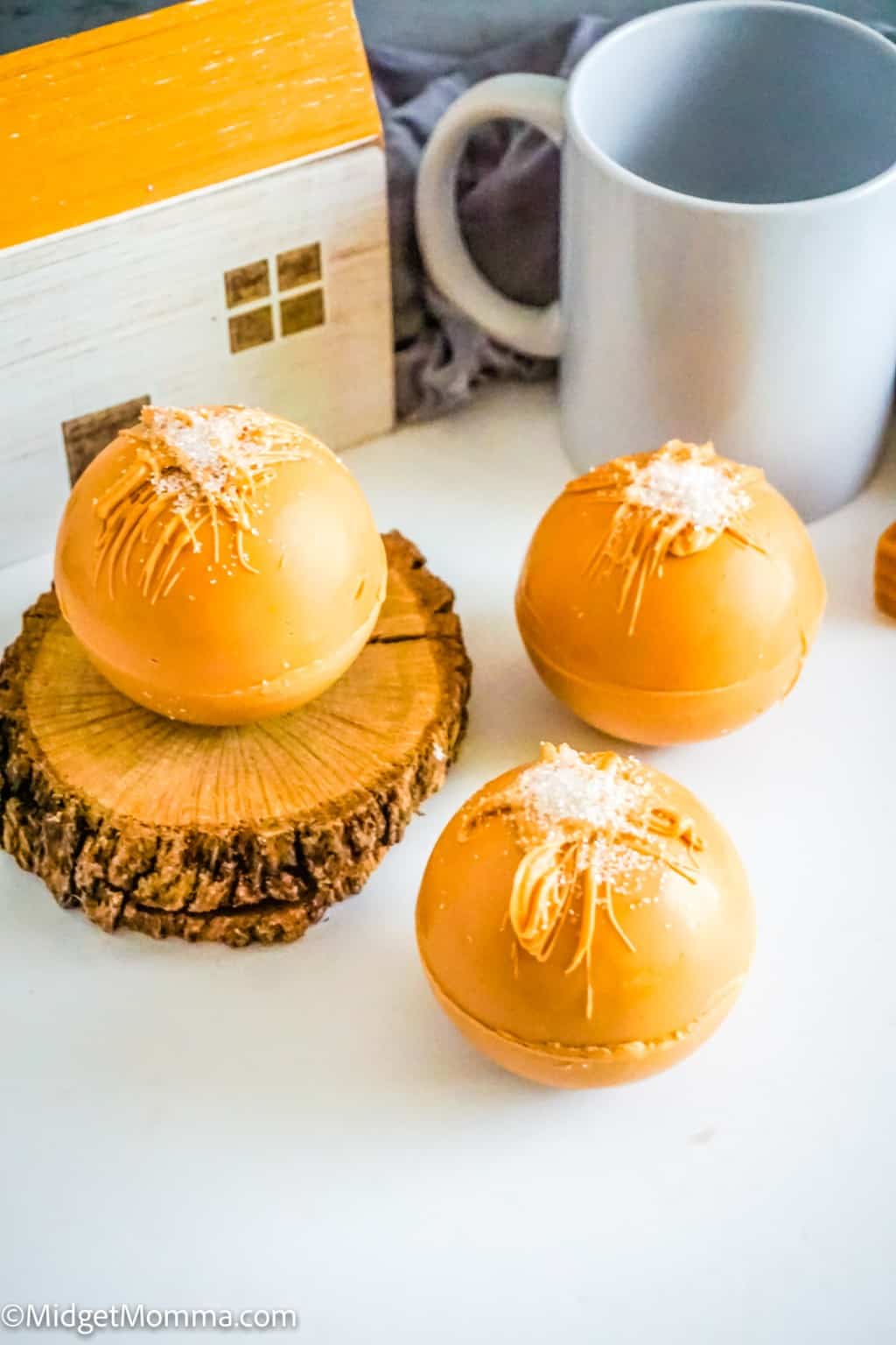Salted Caramel Hot Chocolate Bombs Recipe • MidgetMomma