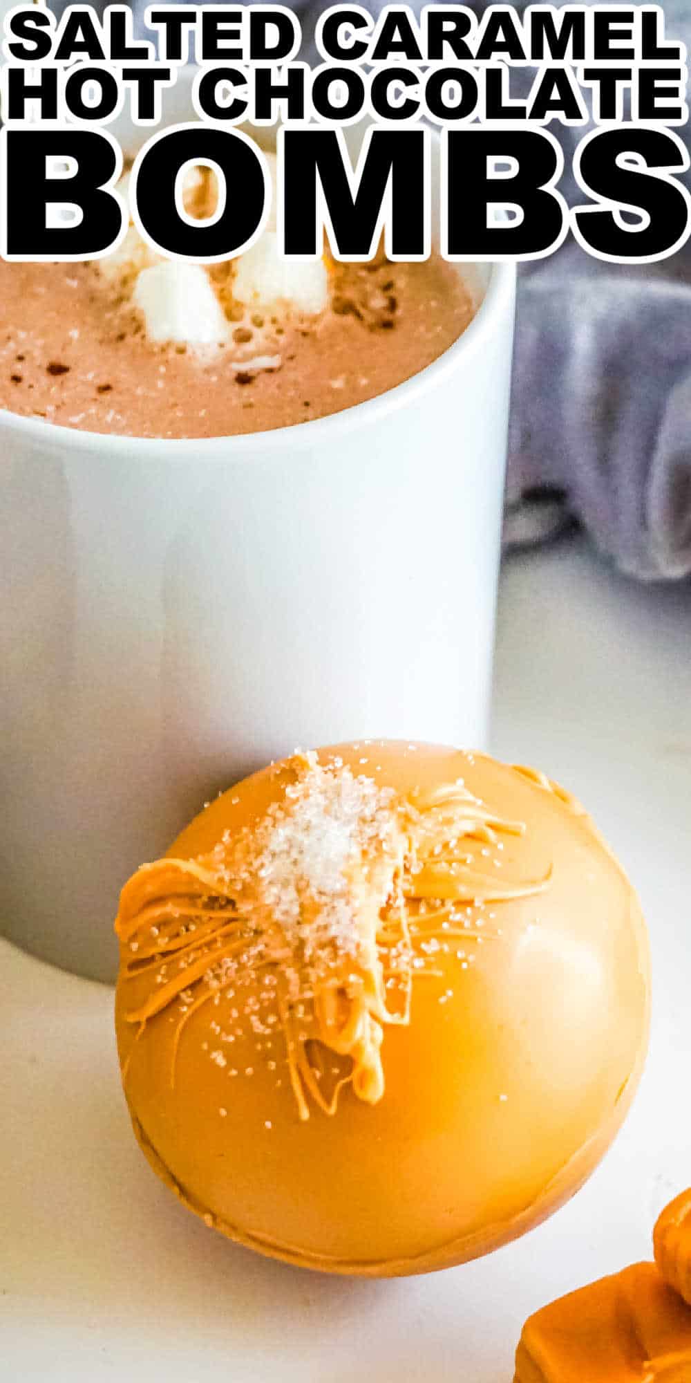 Salted Caramel Hot Chocolate Bombs Recipe • MidgetMomma