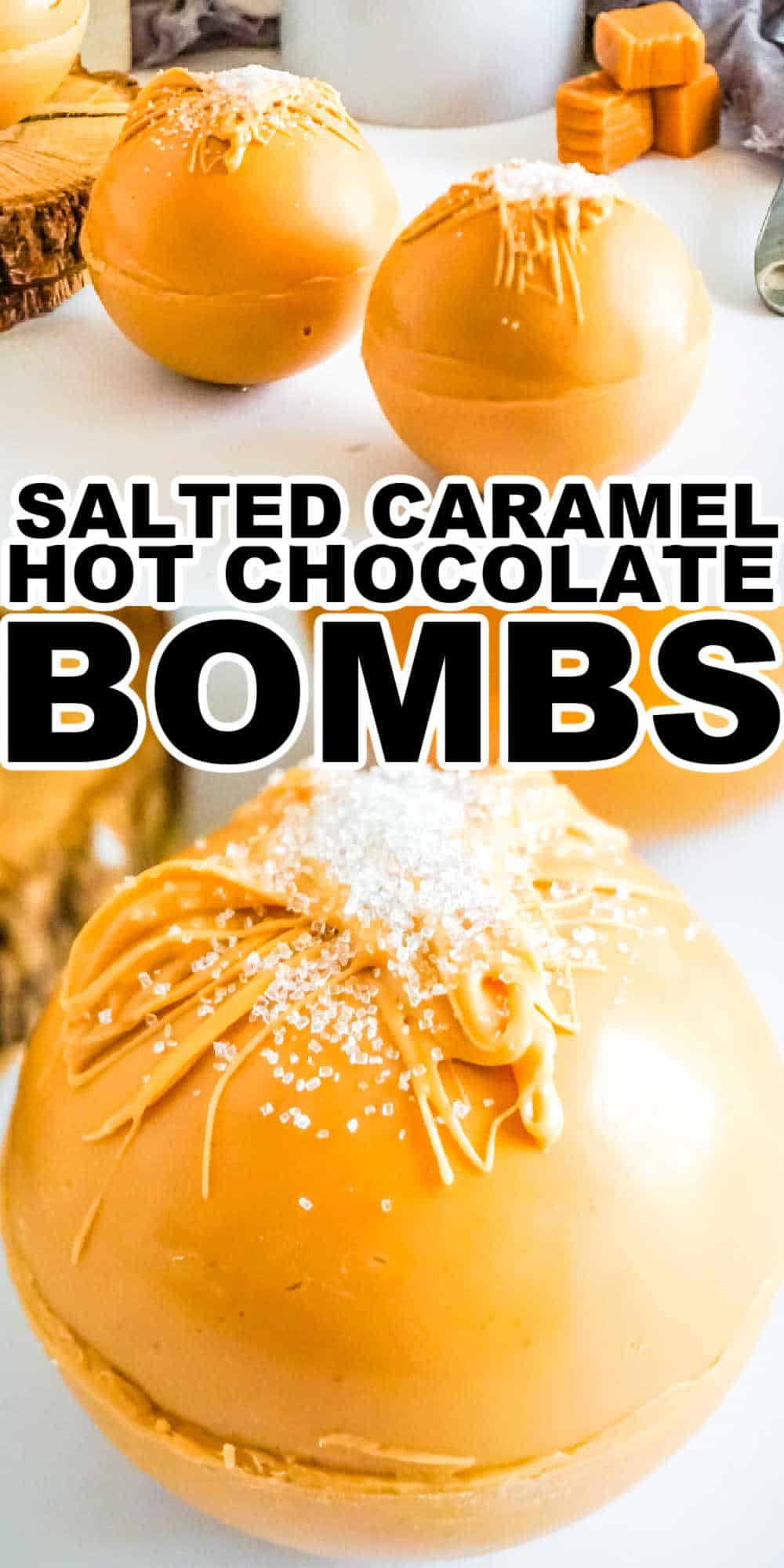 Salted Caramel Hot Chocolate Bombs Recipe • MidgetMomma