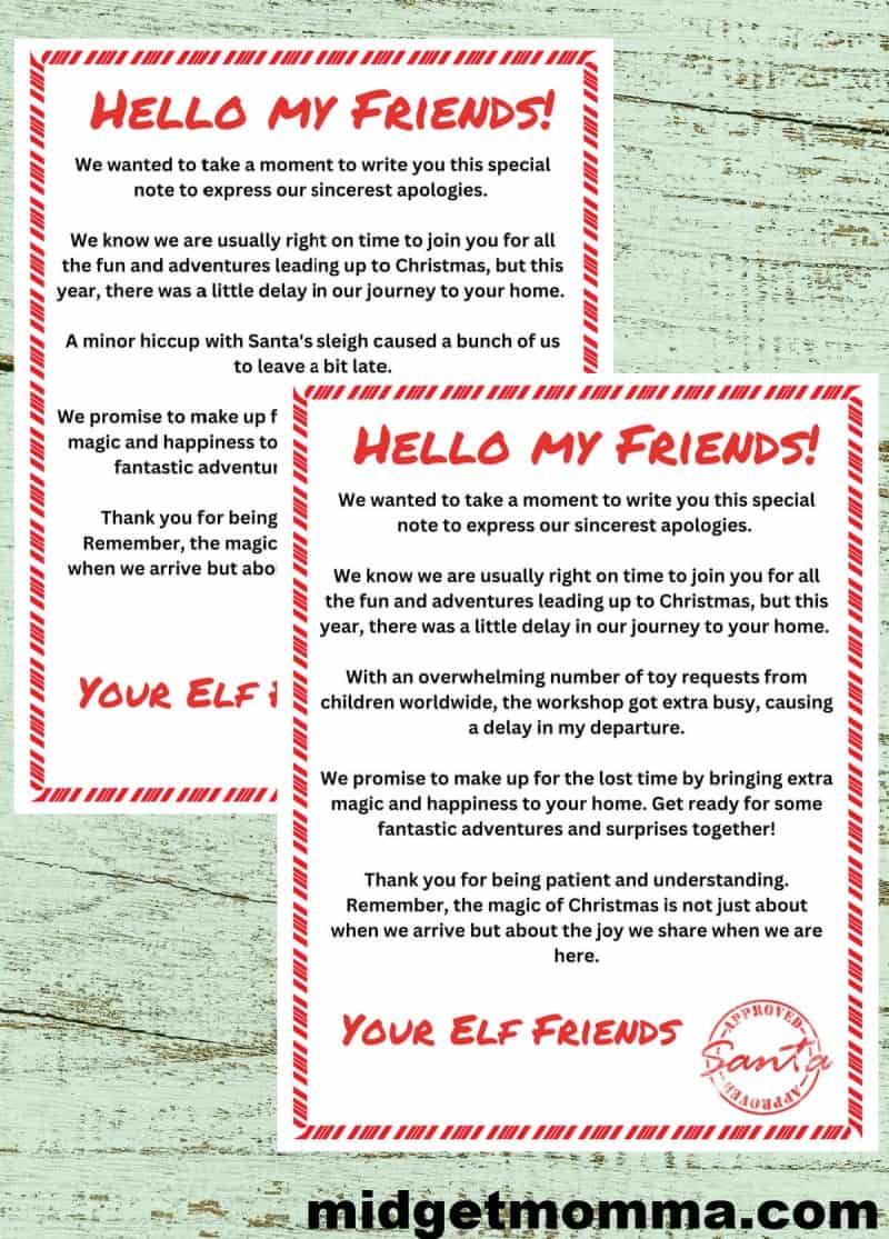 What to do if your Elf is Late + FREE Elf Late Arrival Letters