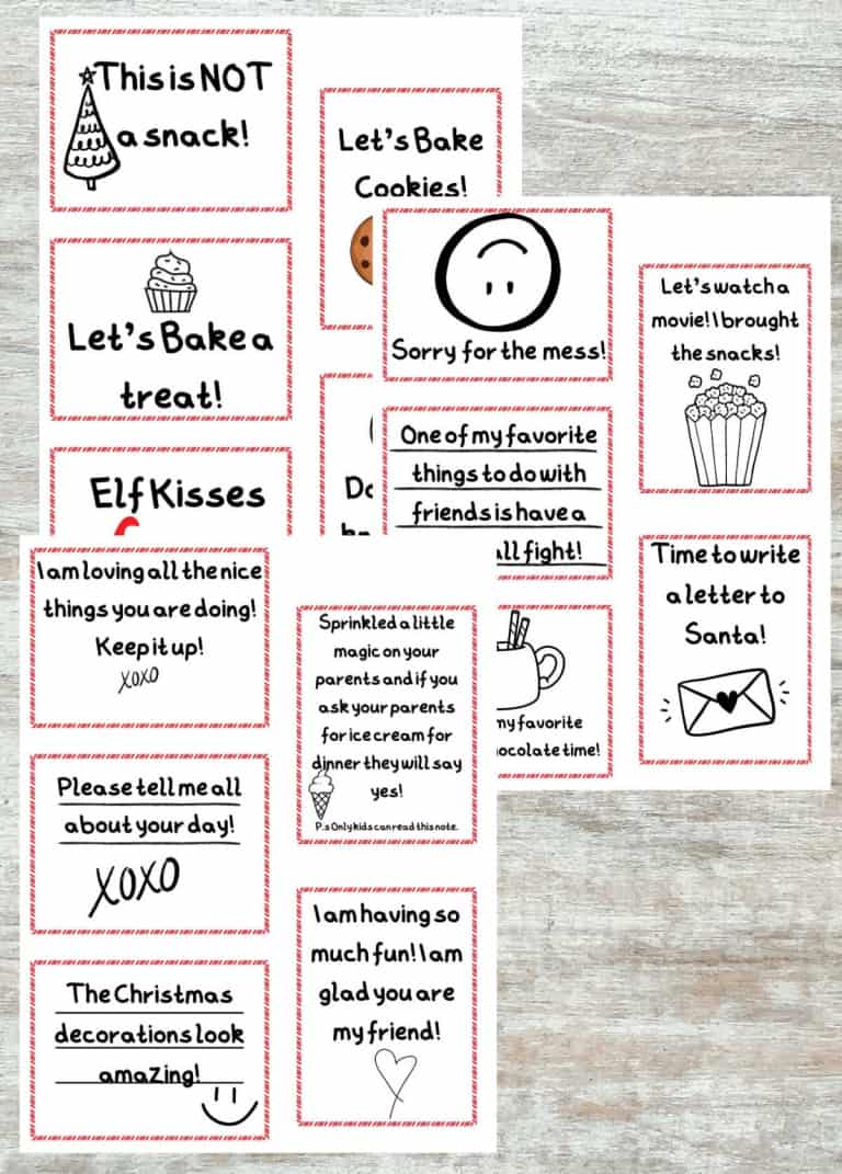 30 FREE Elf on the Shelf Note Printable (Elf Sized Notes) • MidgetMomma