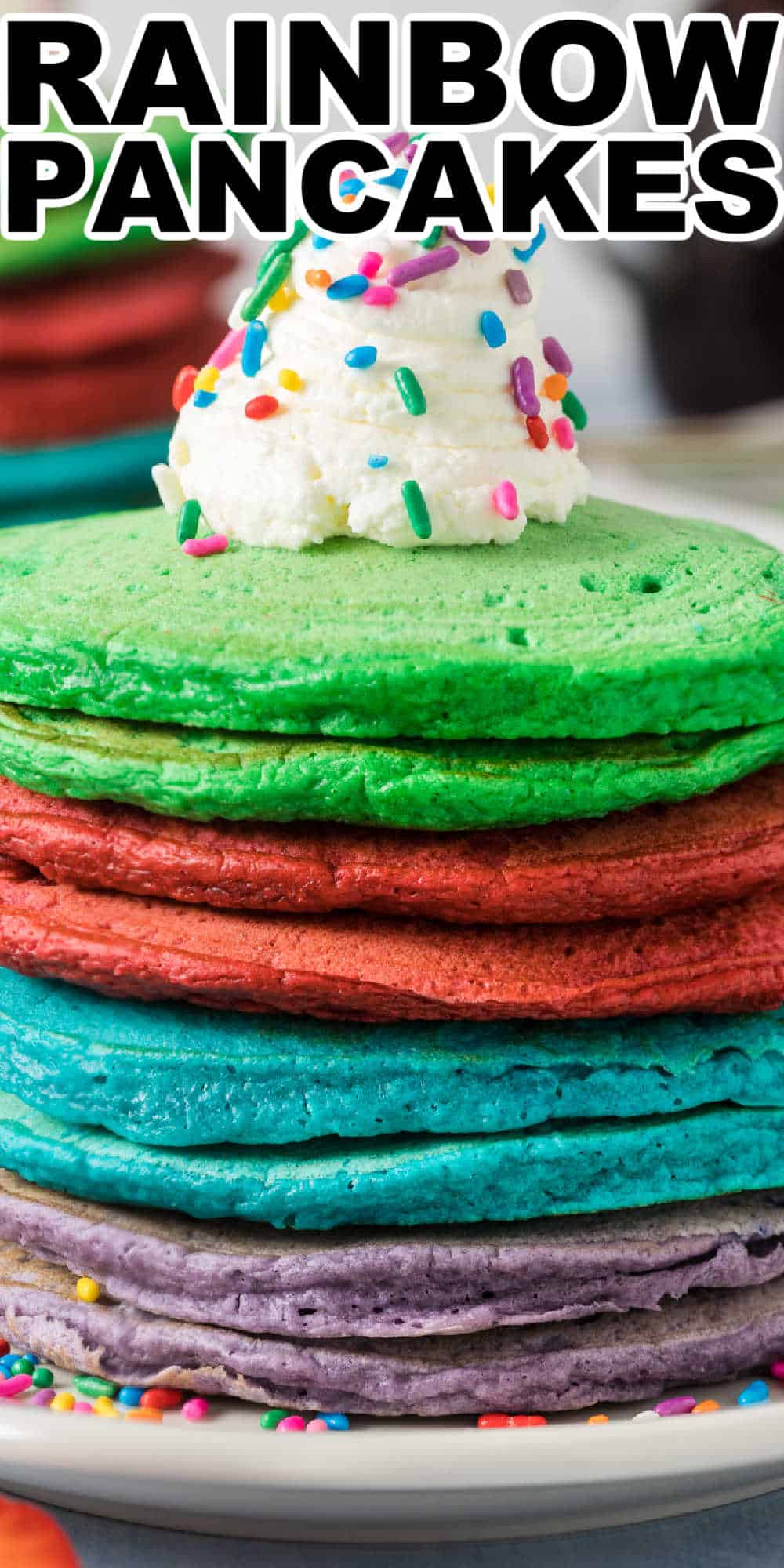 Fluffy Rainbow Pancakes Recipe • MidgetMomma