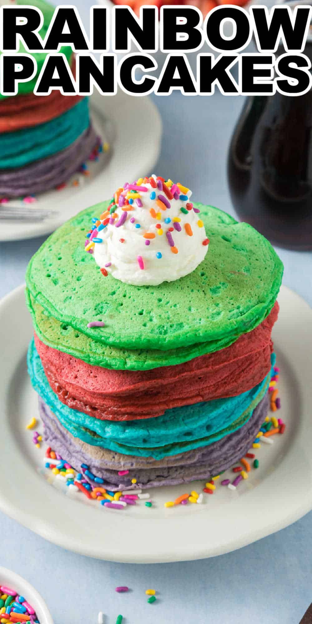 Fluffy Rainbow Pancakes Recipe • MidgetMomma