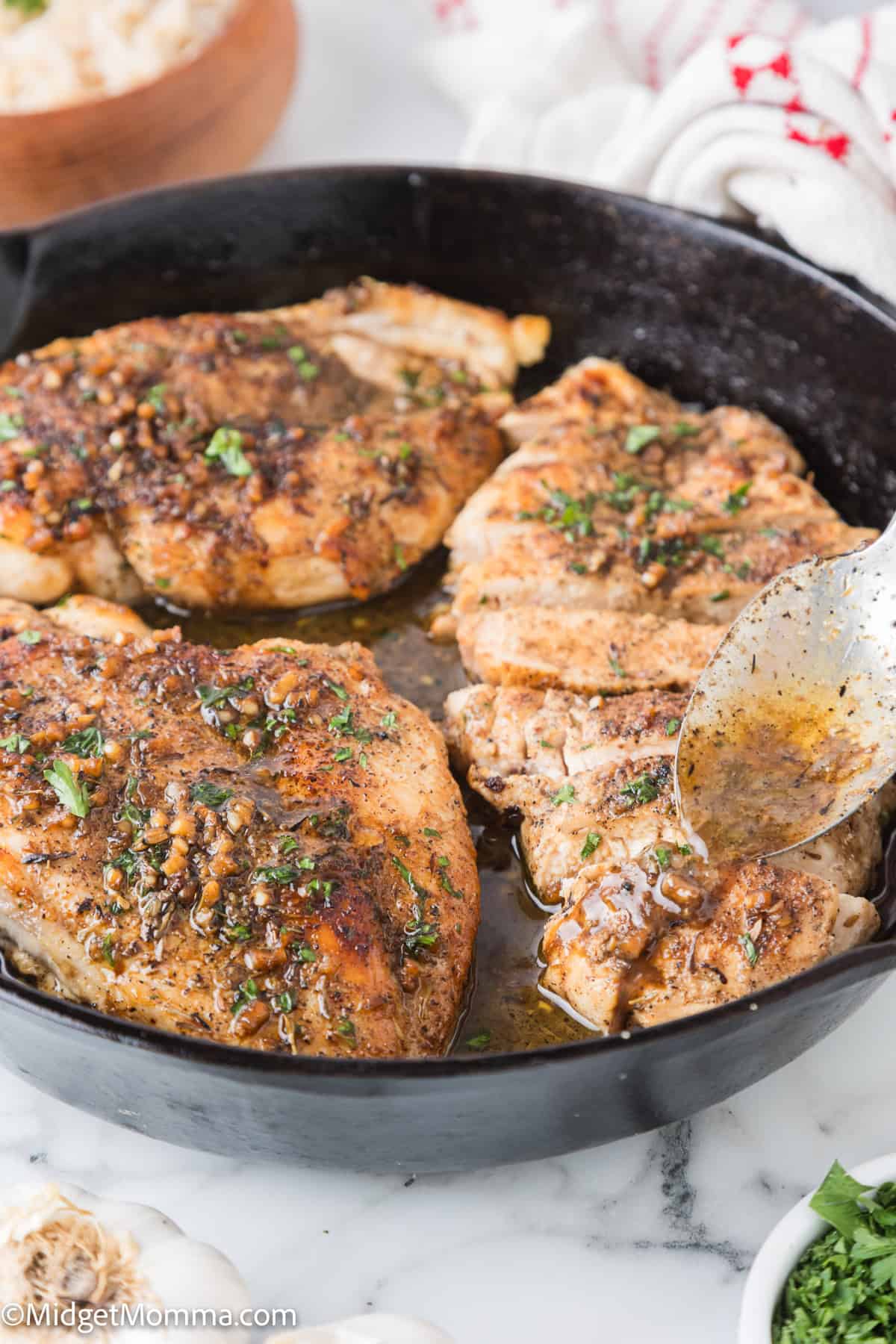Garlic Butter Chicken Recipe (Skillet Chicken Recipe) • MidgetMomma