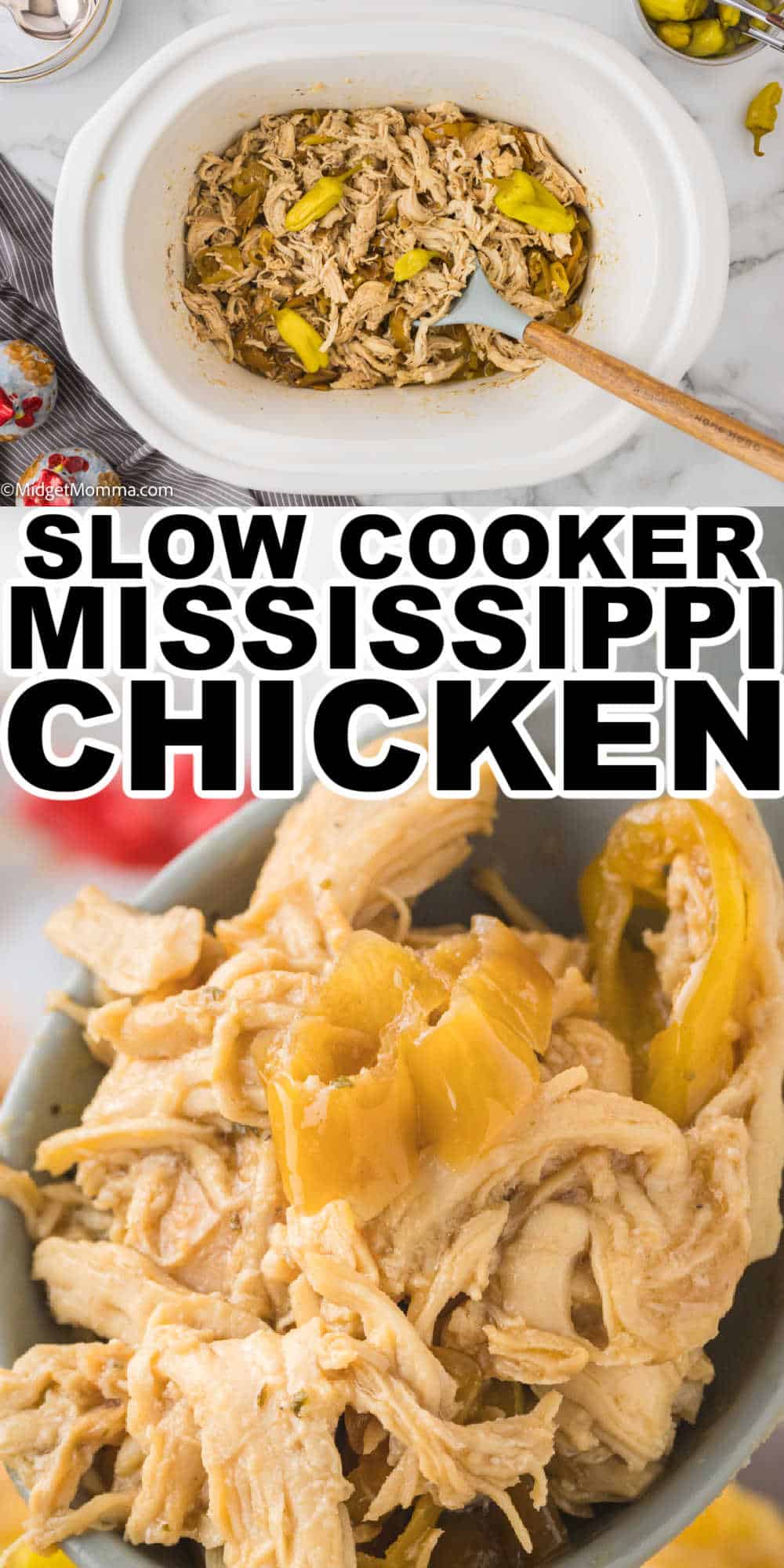 Slow Cooker Mississippi Chicken Recipe • MidgetMomma