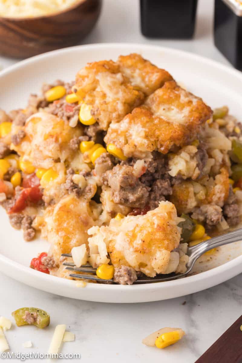 Cowboy Casserole Recipe (Cowboy Tater Tot Casserole) • MidgetMomma