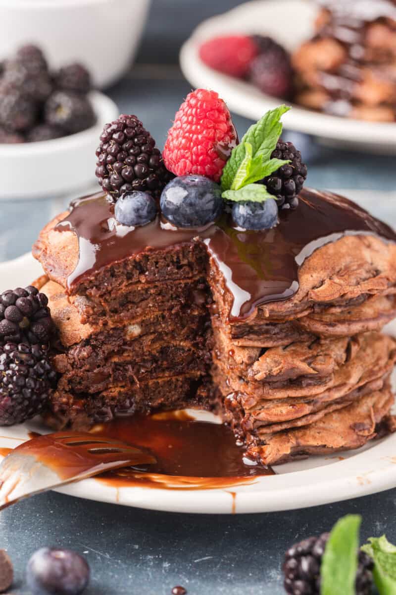 Chocolate Pancakes Recipe • MidgetMomma