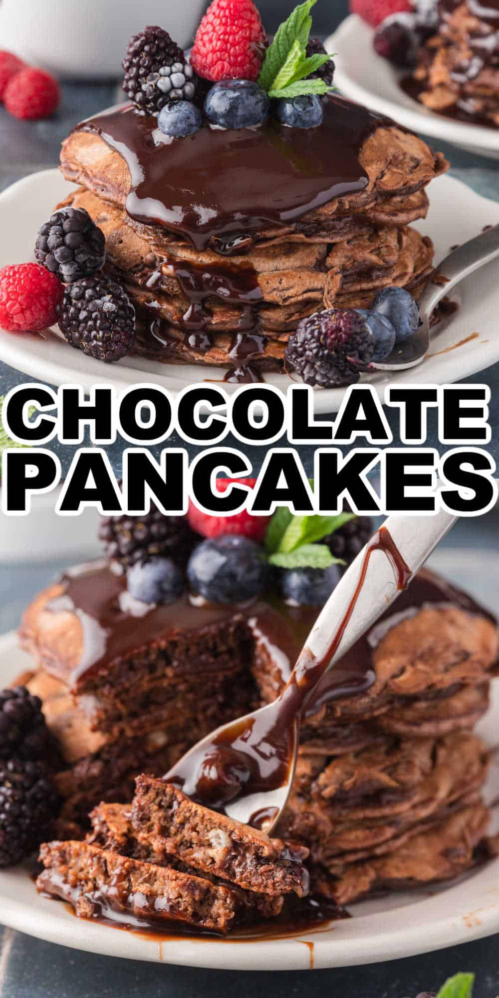 Chocolate Pancakes Recipe • MidgetMomma