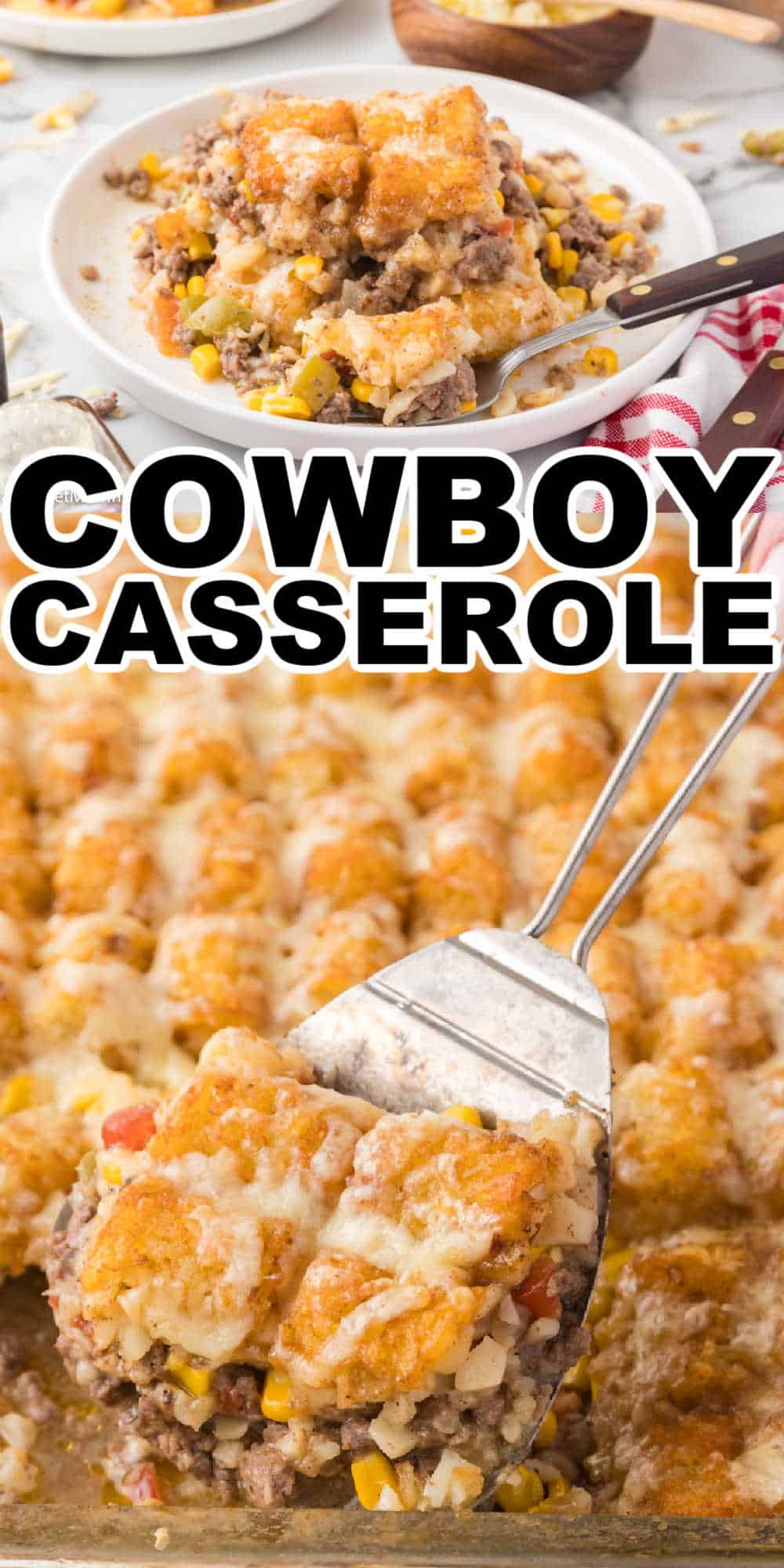 Cowboy Casserole Recipe (Cowboy Tater Tot Casserole) • MidgetMomma