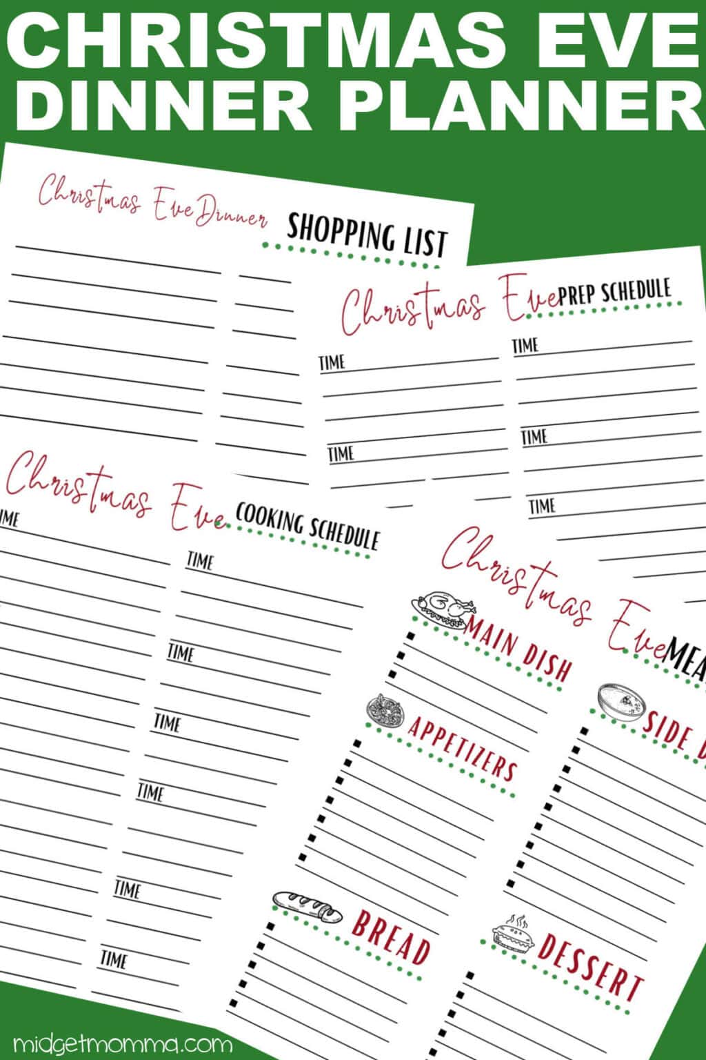 Christmas Eve Dinner Planner Printable • MidgetMomma