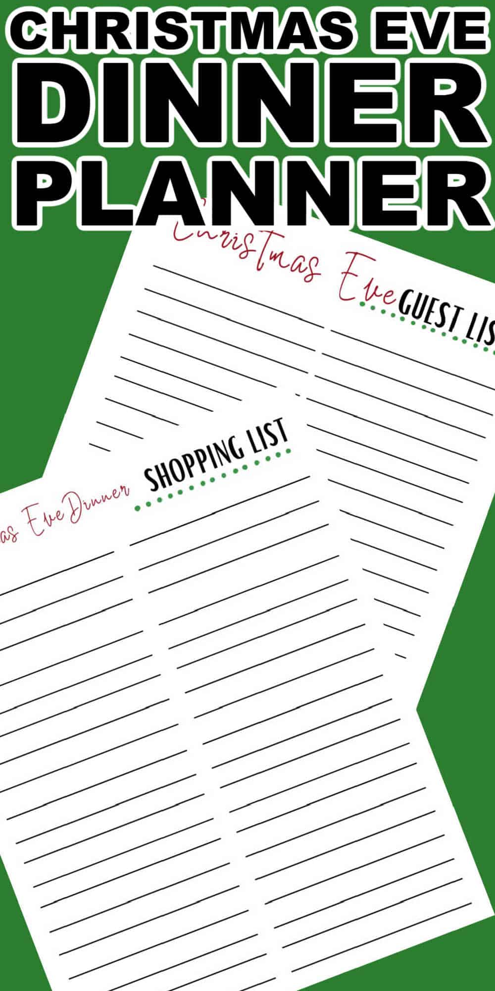 Christmas Eve Dinner Planner Printable • MidgetMomma