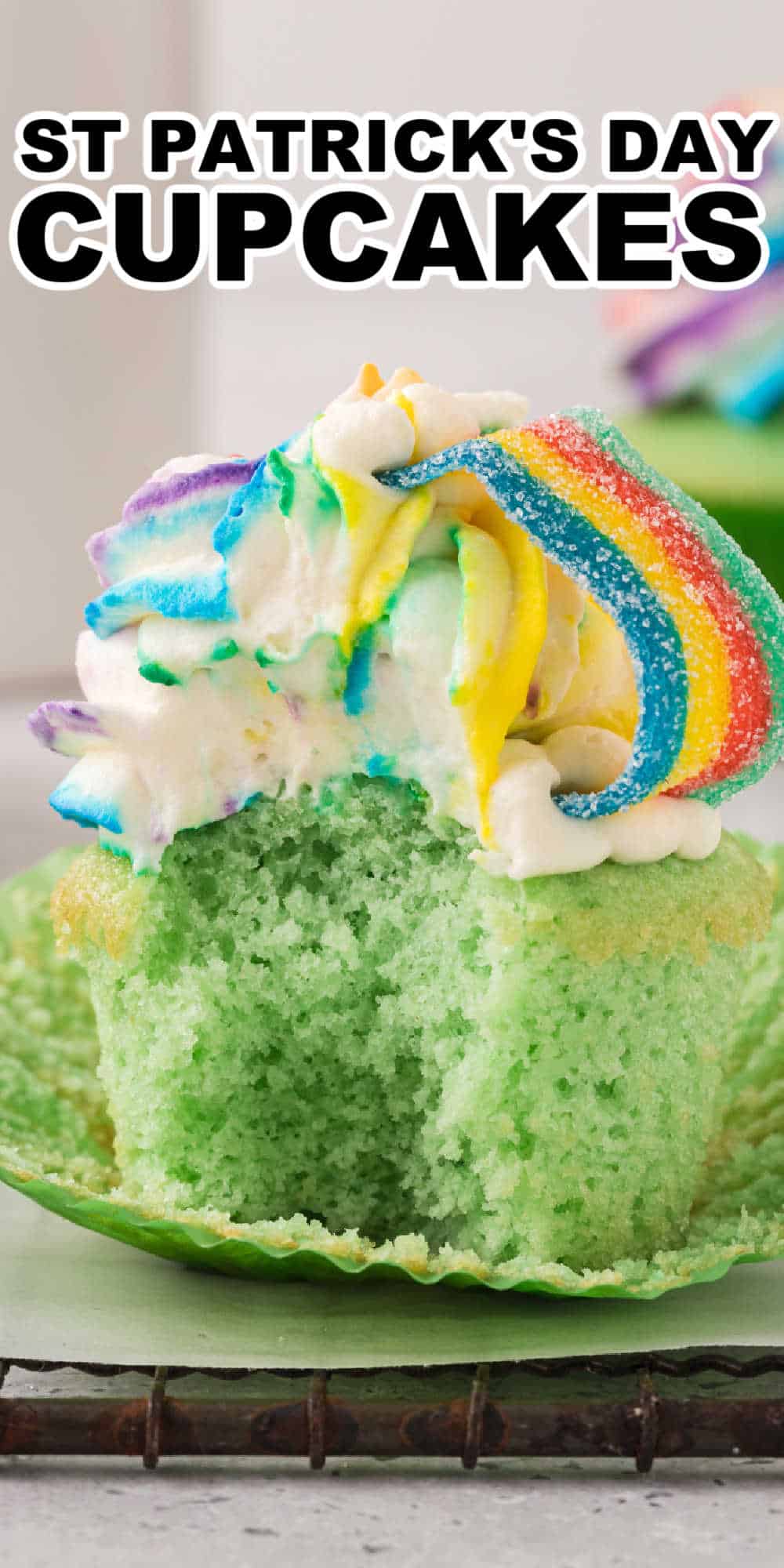 Green Colored Rainbow St. Patrick's Day Cupcakes • MidgetMomma