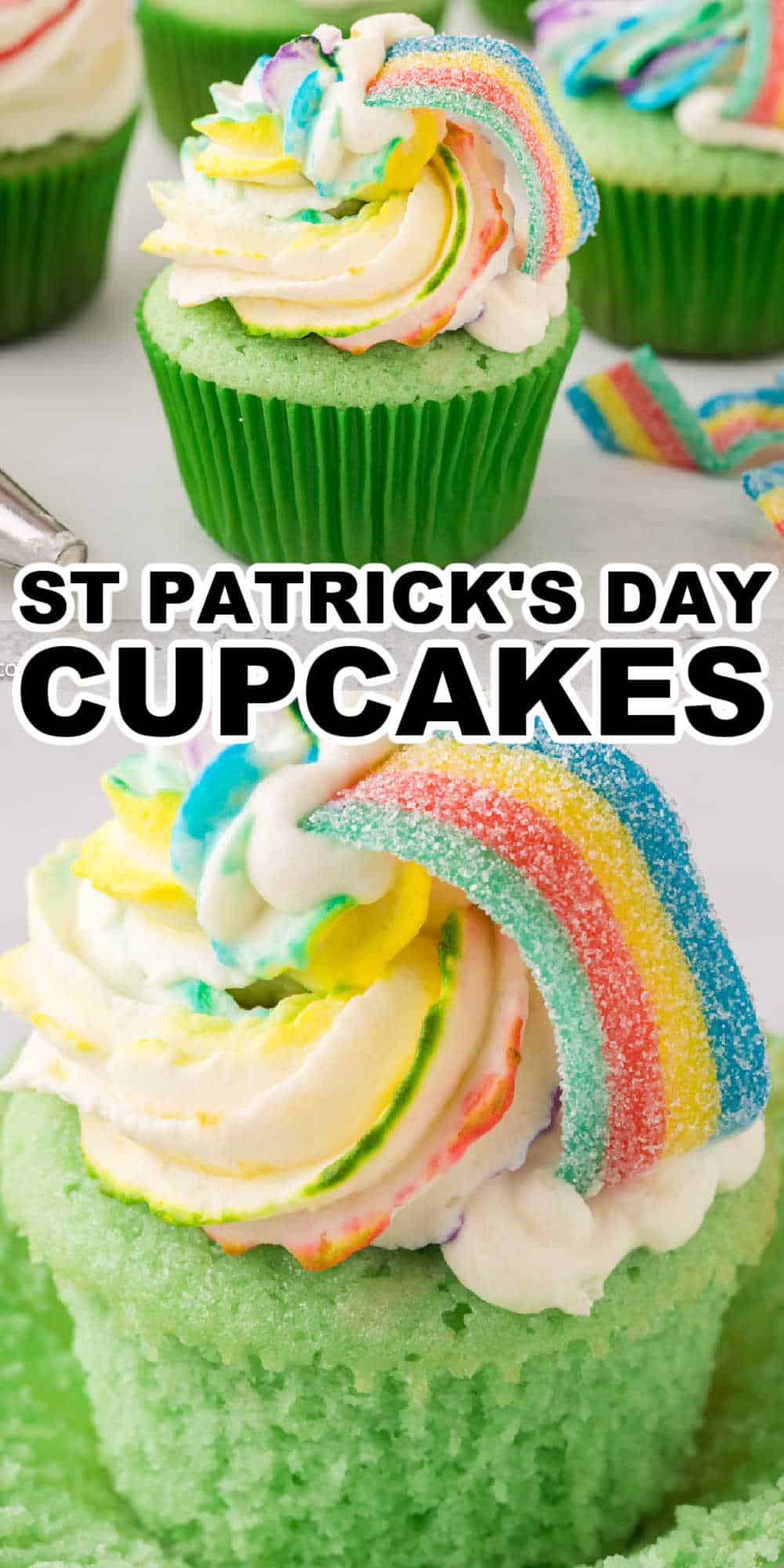 Green Colored Rainbow St. Patrick's Day Cupcakes • MidgetMomma