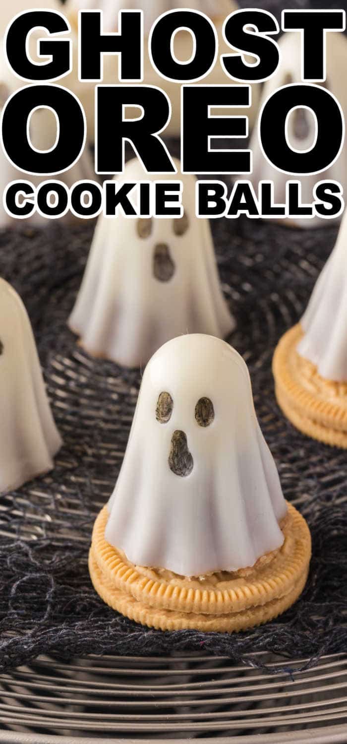 Pumpkin Spice Oreo Ball Ghost Cookies Recipe • MidgetMomma