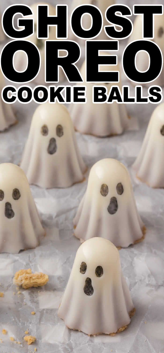 Pumpkin Spice Oreo Ball Ghost Cookies Recipe • MidgetMomma