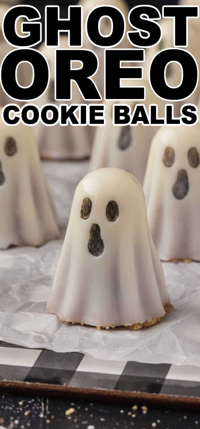 Pumpkin Spice Oreo Ball Ghost Cookies Recipe • MidgetMomma