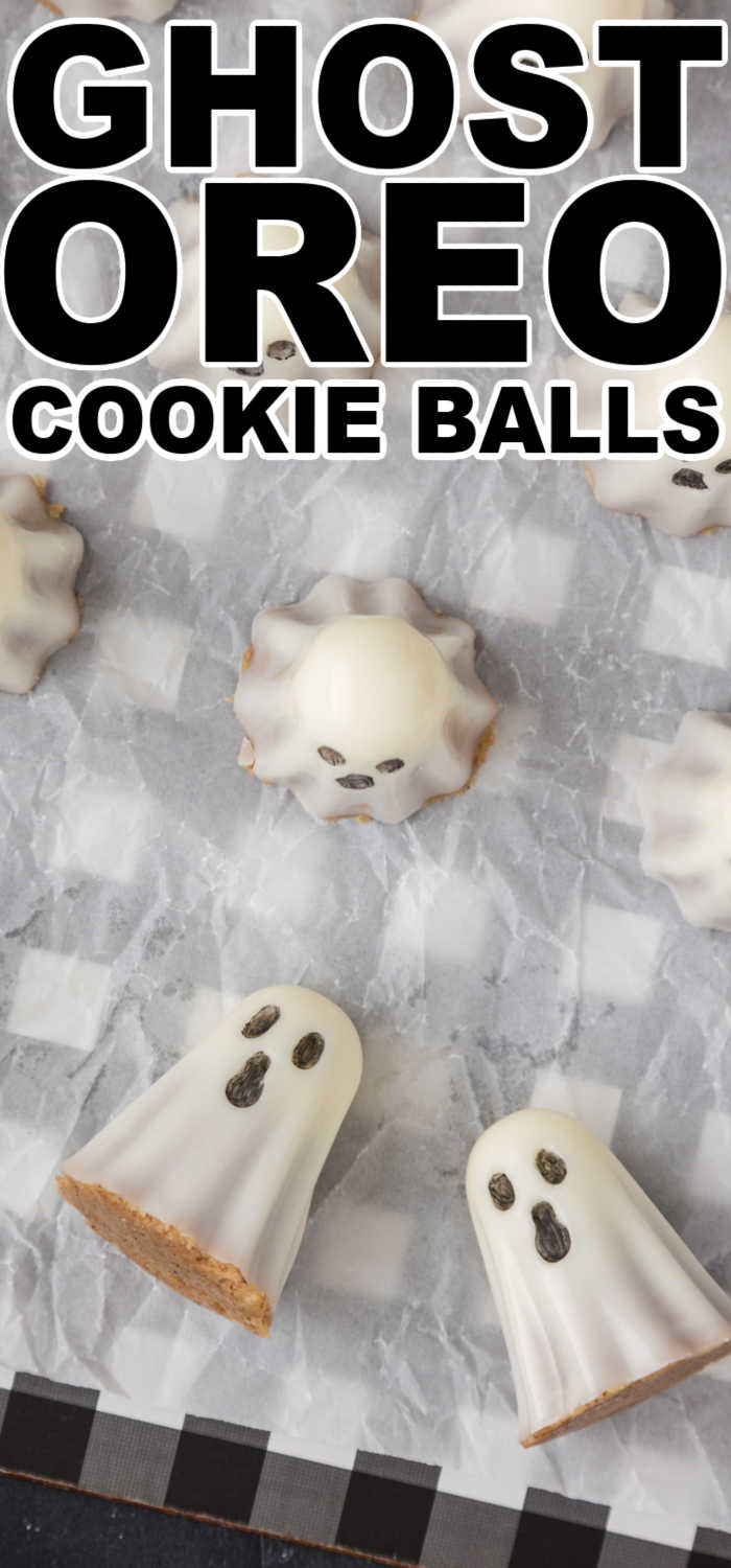 Pumpkin Spice Oreo Ball Ghost Cookies Recipe • MidgetMomma