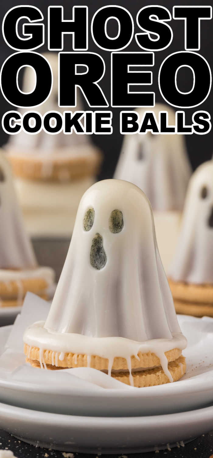 Pumpkin Spice Oreo Ball Ghost Cookies Recipe • MidgetMomma